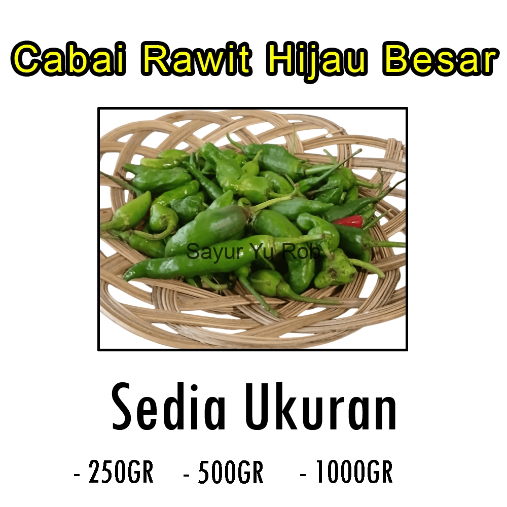 Jual Cabe / Cabai Rawit Hijau Besar Sayuran Segar ukuran 250gr /500gr ...