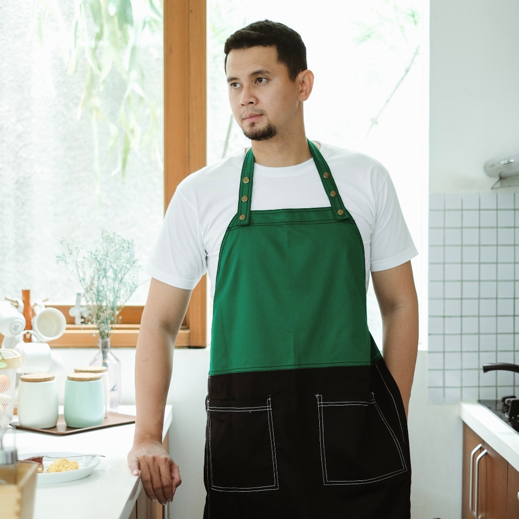 Jual Chef Series Quartz 2 Tone Full Panjang Apron - Hijau Hitam ...