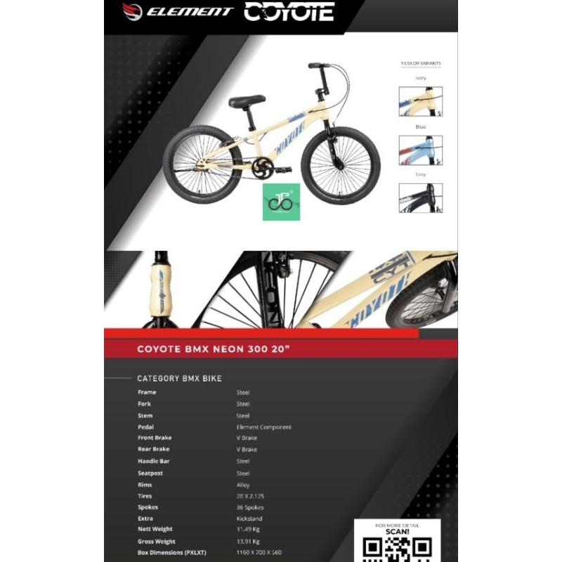 Jual Sepeda BMX 20" Element Coyote Neon 300 20" TERBARU | Shopee Indonesia