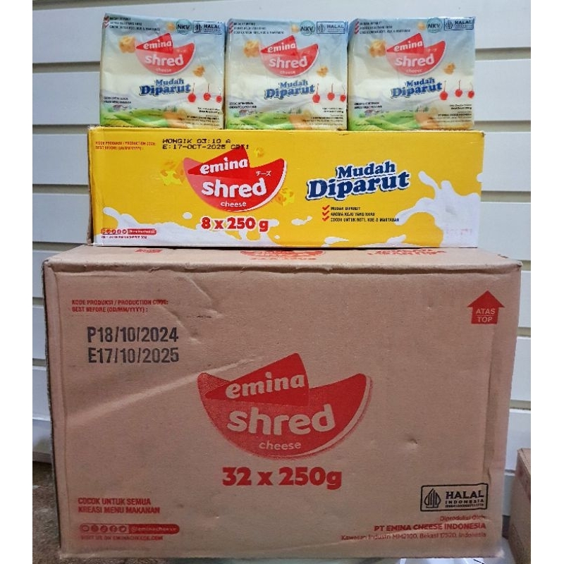 Jual EMINA CHEESE SHRED 8×250G | Shopee Indonesia