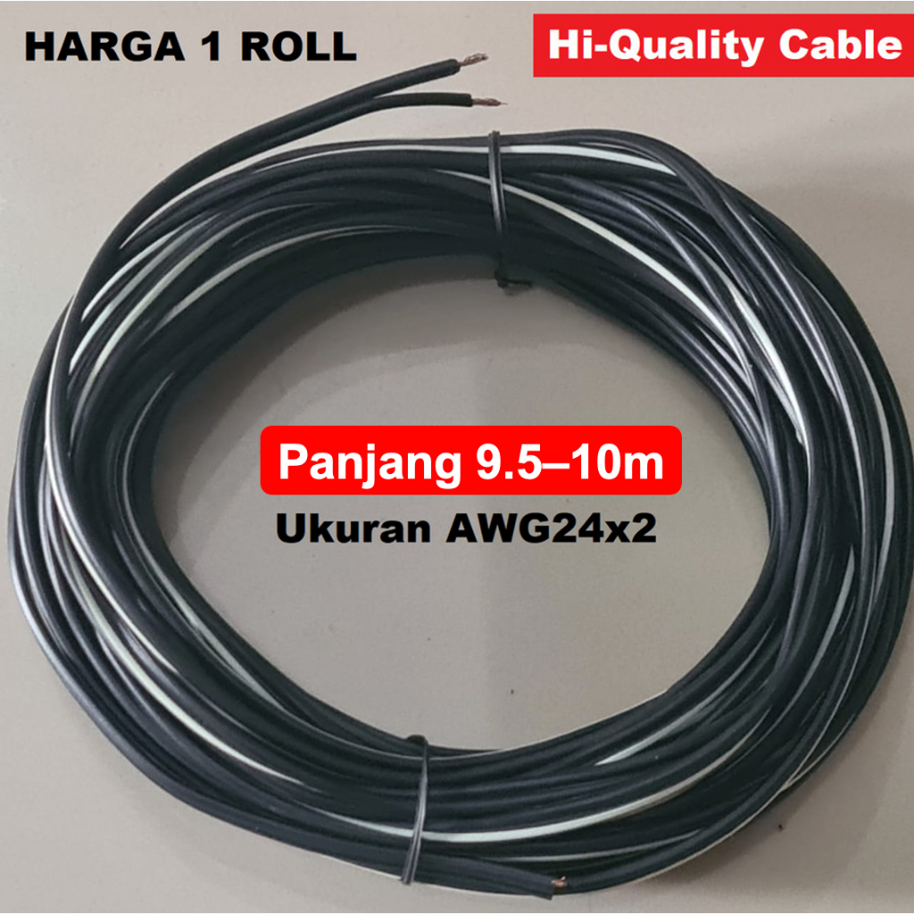 Jual Kabel Listrik Serabut Tembaga Roll Panjang 2x24 AWG-24 AC/DC LED | Shopee Indonesia