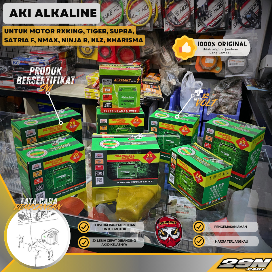 Jual Aki Accu Motor Merk Alkaline ATX-3L Gel Technology Universal RX ...