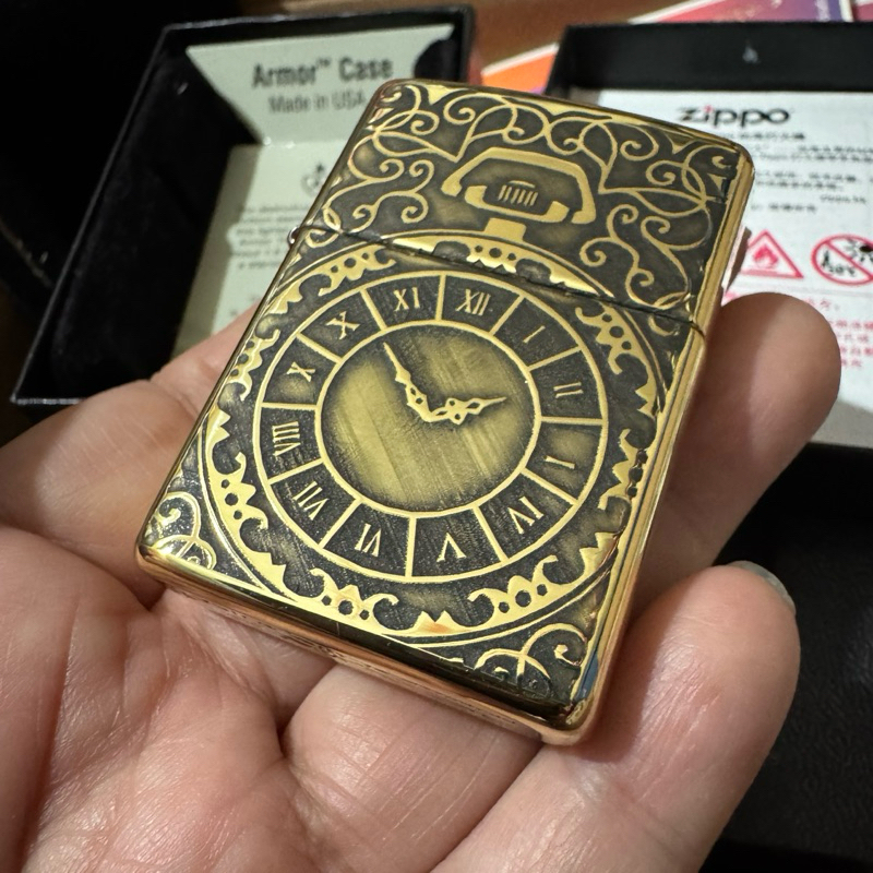Jual Zippo Armor Gold Watch Inlay Antiguae cm Brass Japan RARE Zippo ...