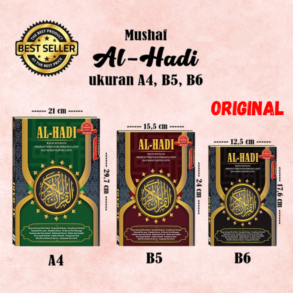 Jual AL-QUR'AN BESAR LATIN TERJEMAH PERKATA/PERAYAT/ TAJWID AL-HADI A4 ...