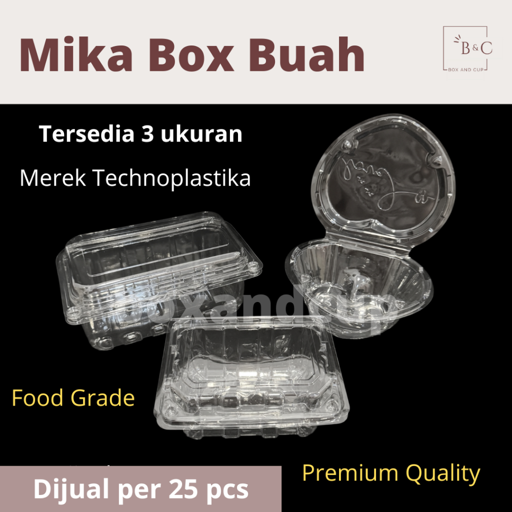 Jual Mika Box Buah / Tempat Tray Fruit Box Buah Potong, Anggur ...