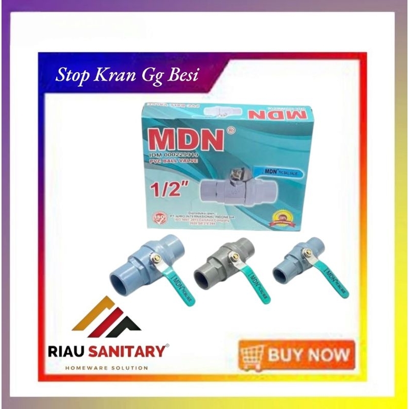 Jual Stop Kran Keran Pvc Handle Besi - Ball Valve 1/2" & 3/4" gagang besi MDN | Shopee Indonesia