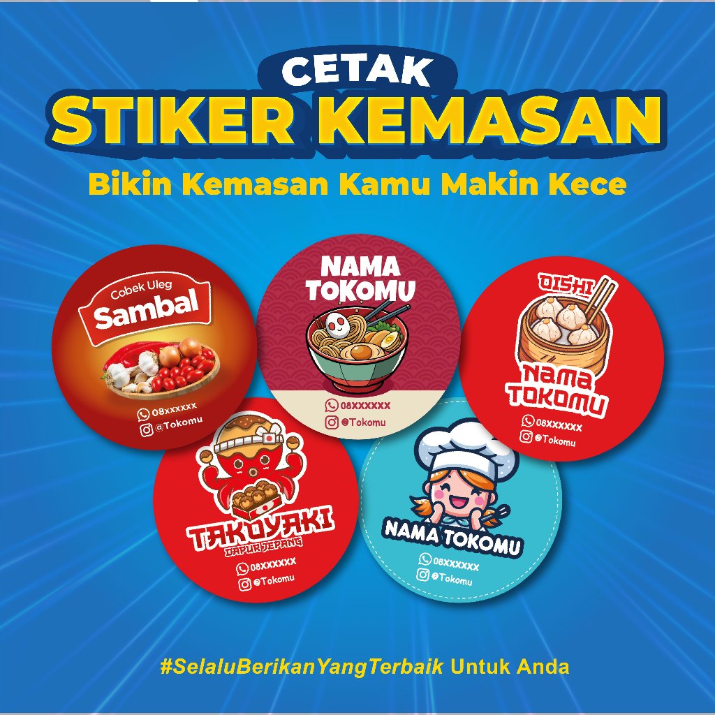 Jual Cetak Stiker Label Kemasan Makanan dan minuman - Stiker kemasan ...