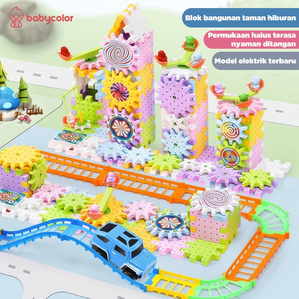 Jual BABYCOLOR 210PCS DIY Building Gear Blocks Set Puzzle Bricks Mainan ...
