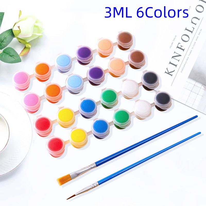 Jual 3ML Cat Akrilik Set 6 Warna 12 Warna Cat Akrilik Kanvas Lukisan ...