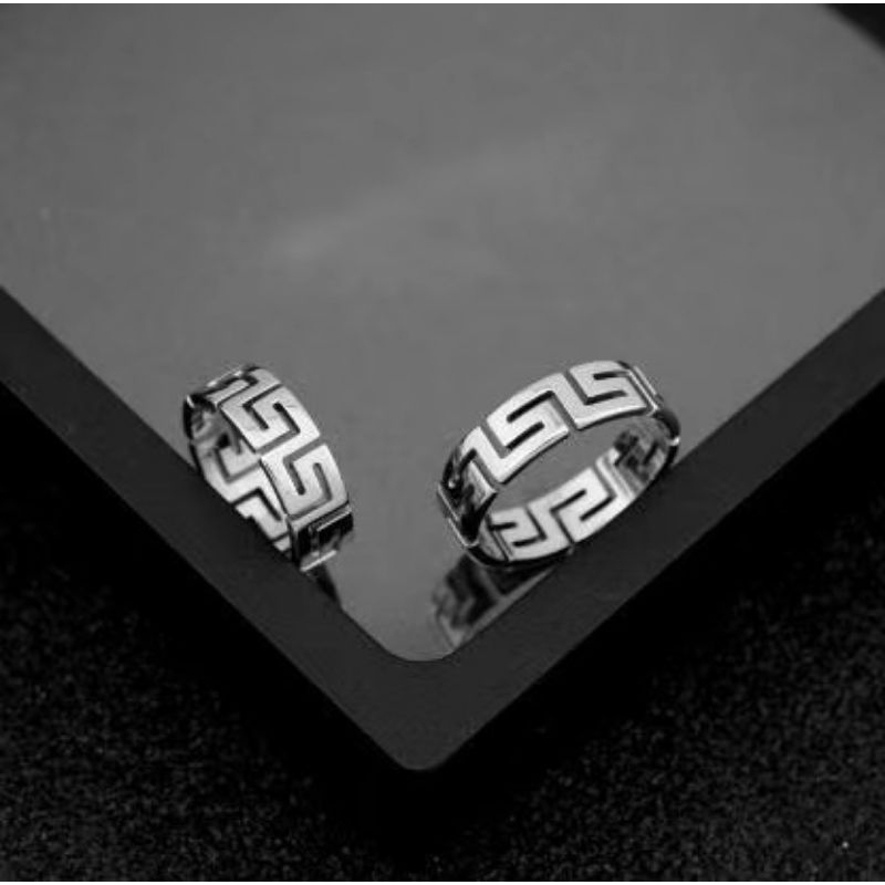 Jual Cincin Stainless Steel pria wanita anti karat motif zuma ring ...