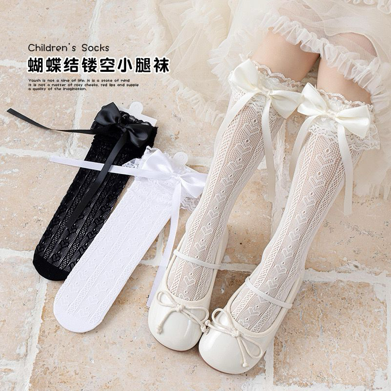Jual Feelme KK-472 Kaos kaki lolita Stocking jaring motif Pita ...
