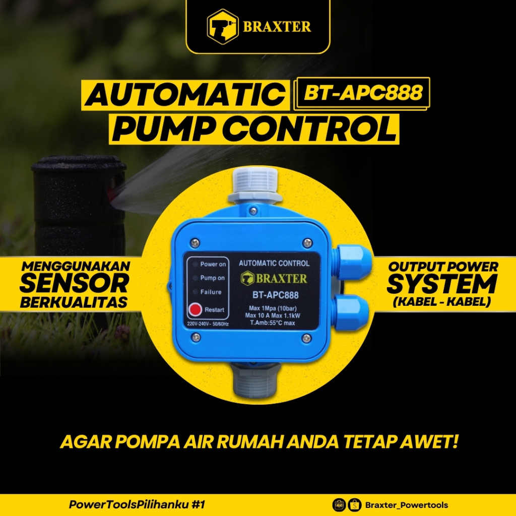 Jual BRAXTER APC 888 AUTOMATIC PUMP CONTROL/ OTOMATIS POMPA AIR BRAXTER | Shopee Indonesia