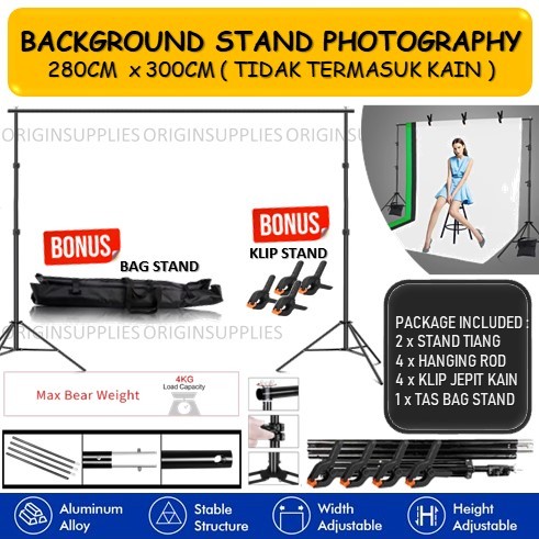 Jual Background Stand Foto Studio ukuran Tinggi 300cm dan 200cm ...