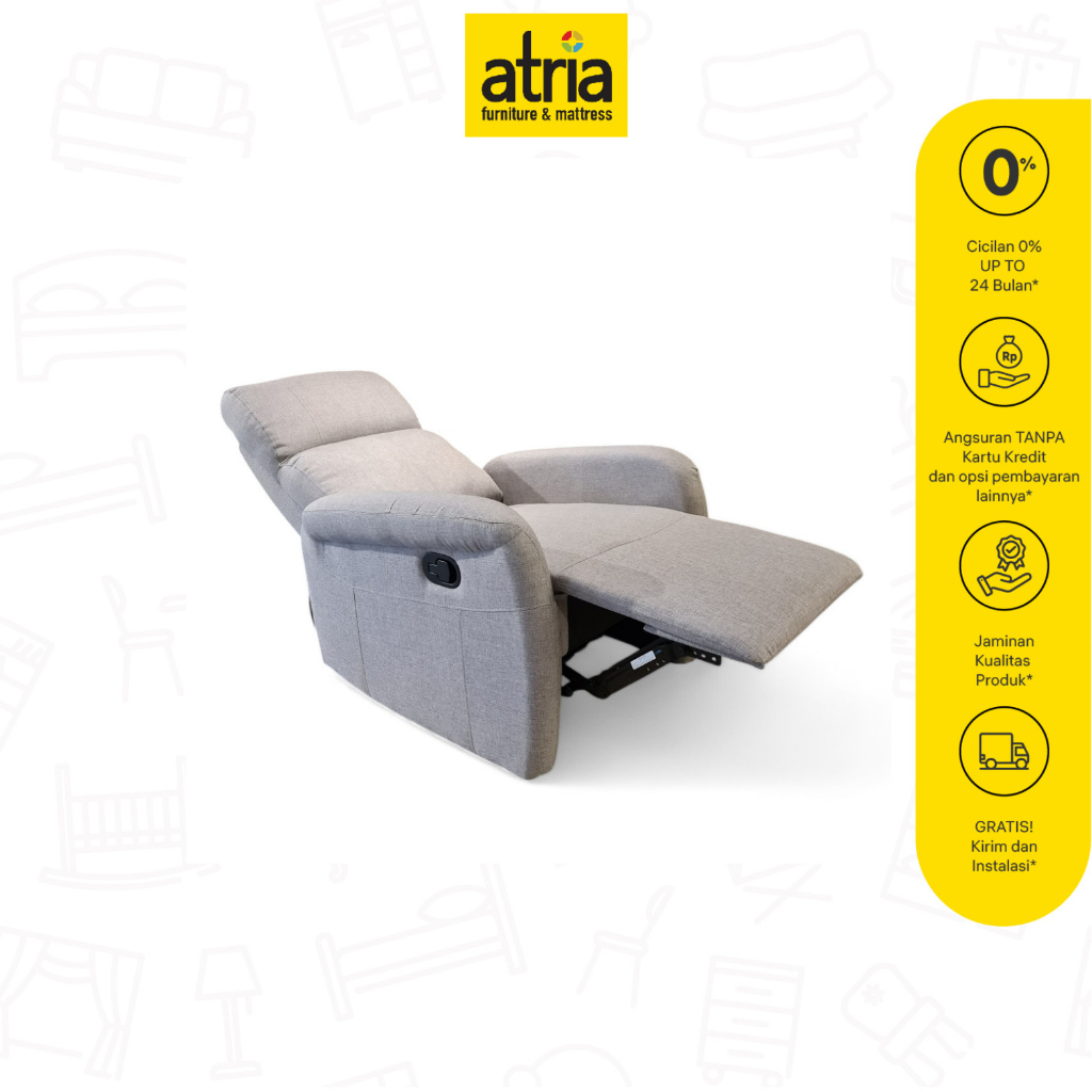 Jual Atria Kiko Sofa Recliner Bahan Kain 1 Seater 74.5X98.5X103.5 CM ...