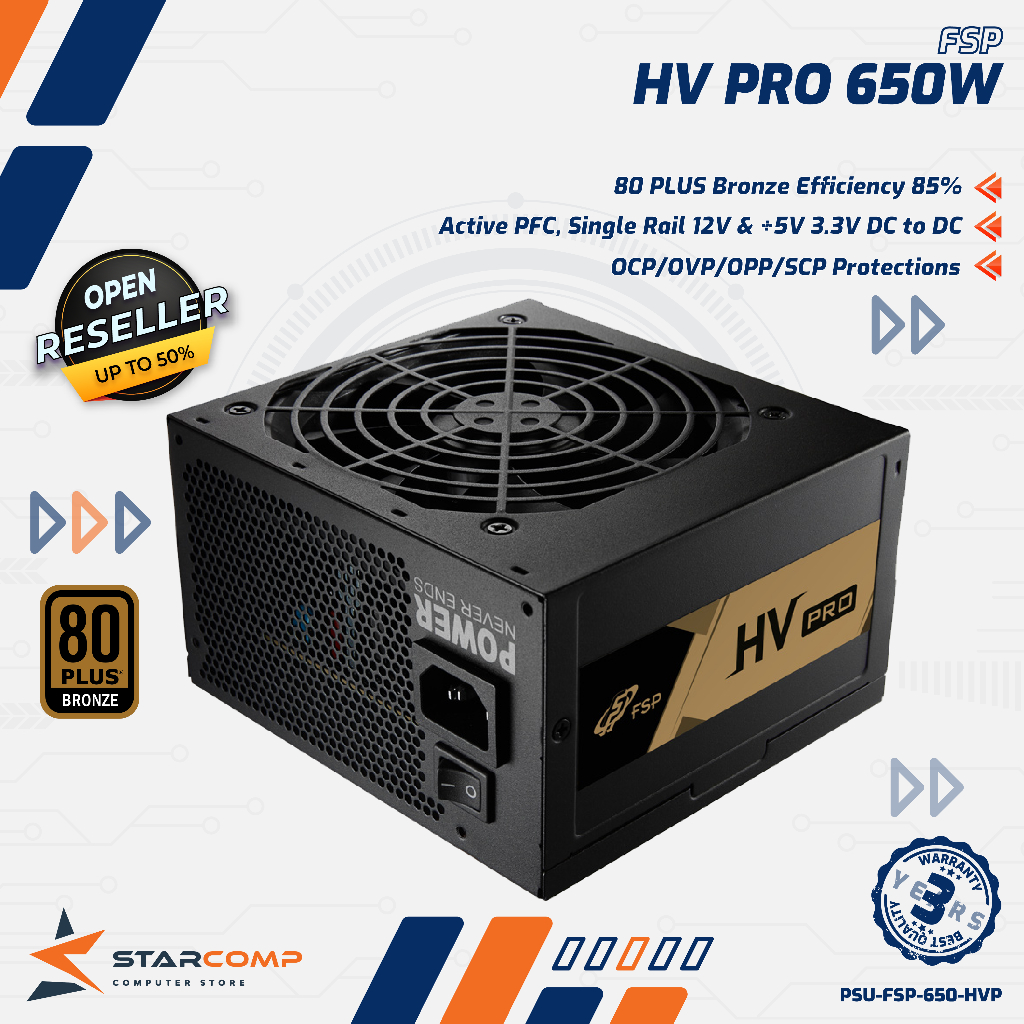 Jual FSP HV PRO 650W 80+ Bronze PSU 550W Power Supply Unit | Shopee ...