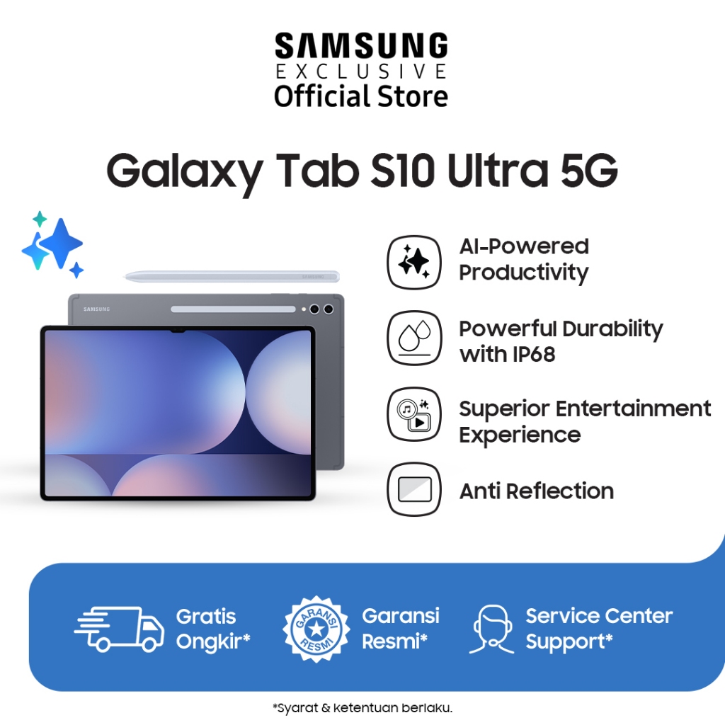 Jual Samsung Galaxy Tab S10 Ultra 5G 12/256GB - MoonStone Gray | Shopee Indonesia