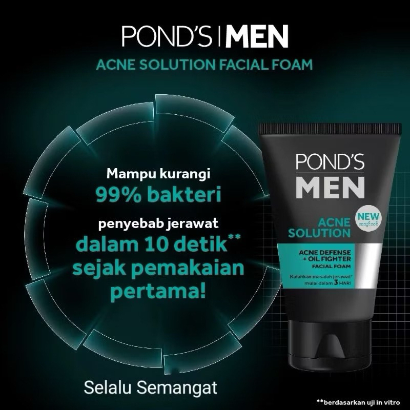 Jual Ponds Men Facial Foam Acne Solution 50 gr | Shopee Indonesia