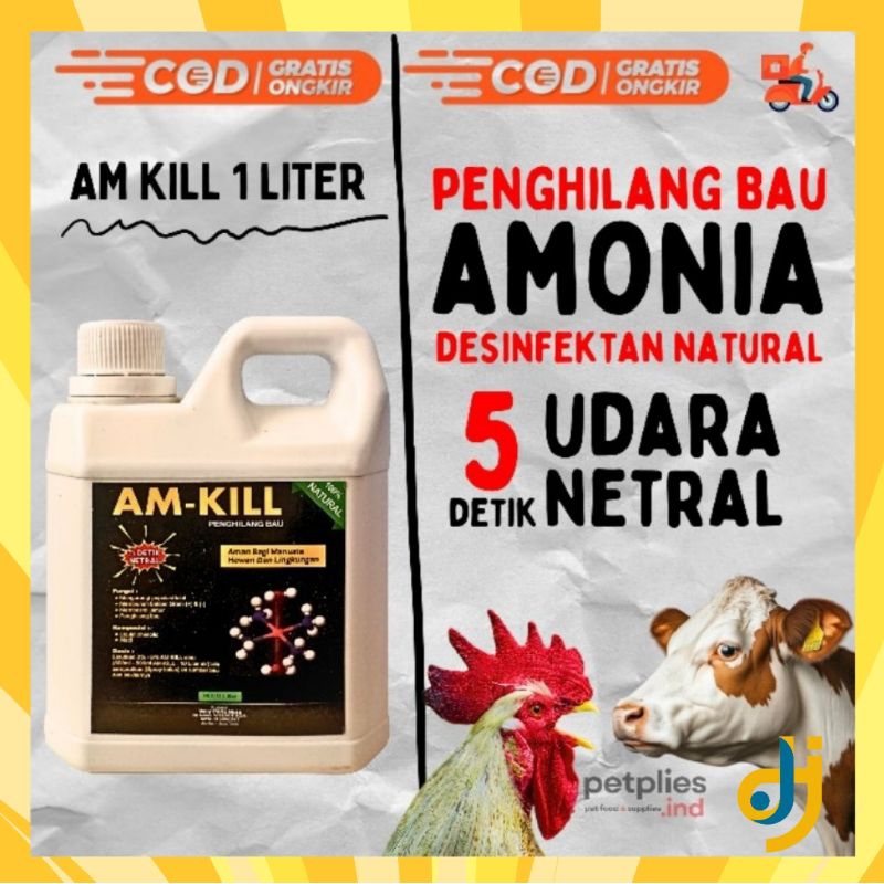 Jual AMKILL 1 liter - PENGHILANG BAU AMONIA DESINFEKTAN KANDANG AYAM HEWAN | Shopee Indonesia
