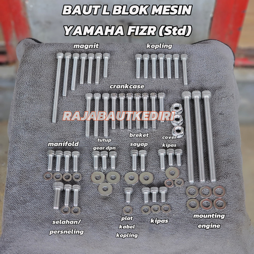 Jual Baut Blok Mesin Yamaha F1ZR Kunci L Stainless 304 The a2-70 (std) | Shopee Indonesia