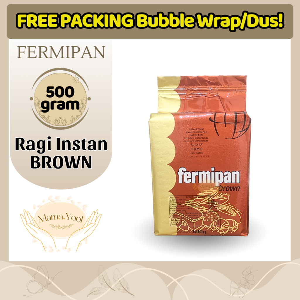 Jual Fermipan Brown ASLI Ragi Instant 500 gr / Fermipan Brown Yeast ...