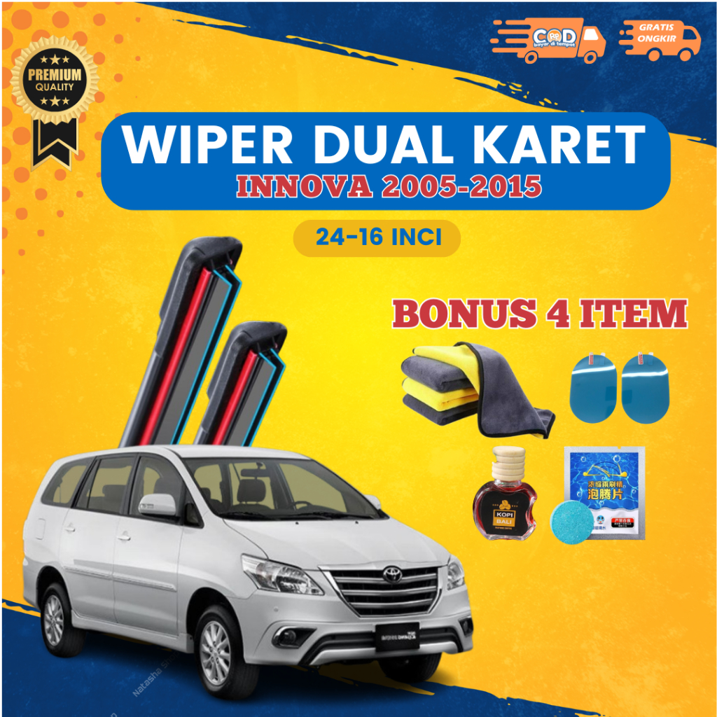 Jual Wiper Double Karet Dual Blade Paket Lengkap untuk INNOVA 2005-2015 ...