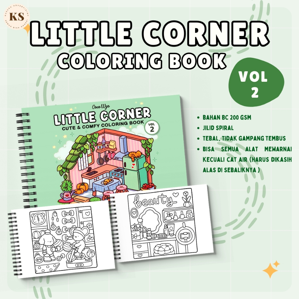 Jual LITTLE CORNER COLORING BOOK VOL 2 Ukuran A4 A5 Buku Mewarnai ...