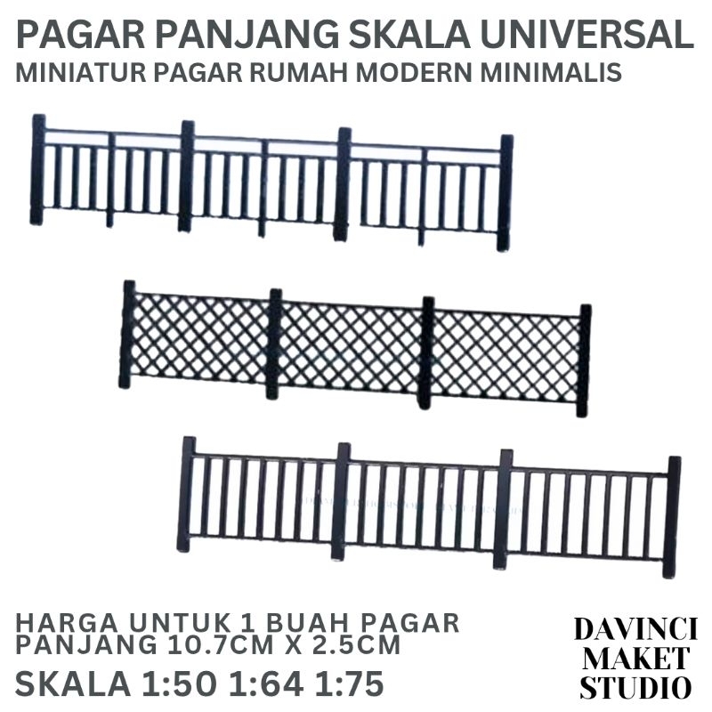 Jual Miniatur Pagar ABS Plastik Hitam 11cm 23cm Skala Universal Maket ...
