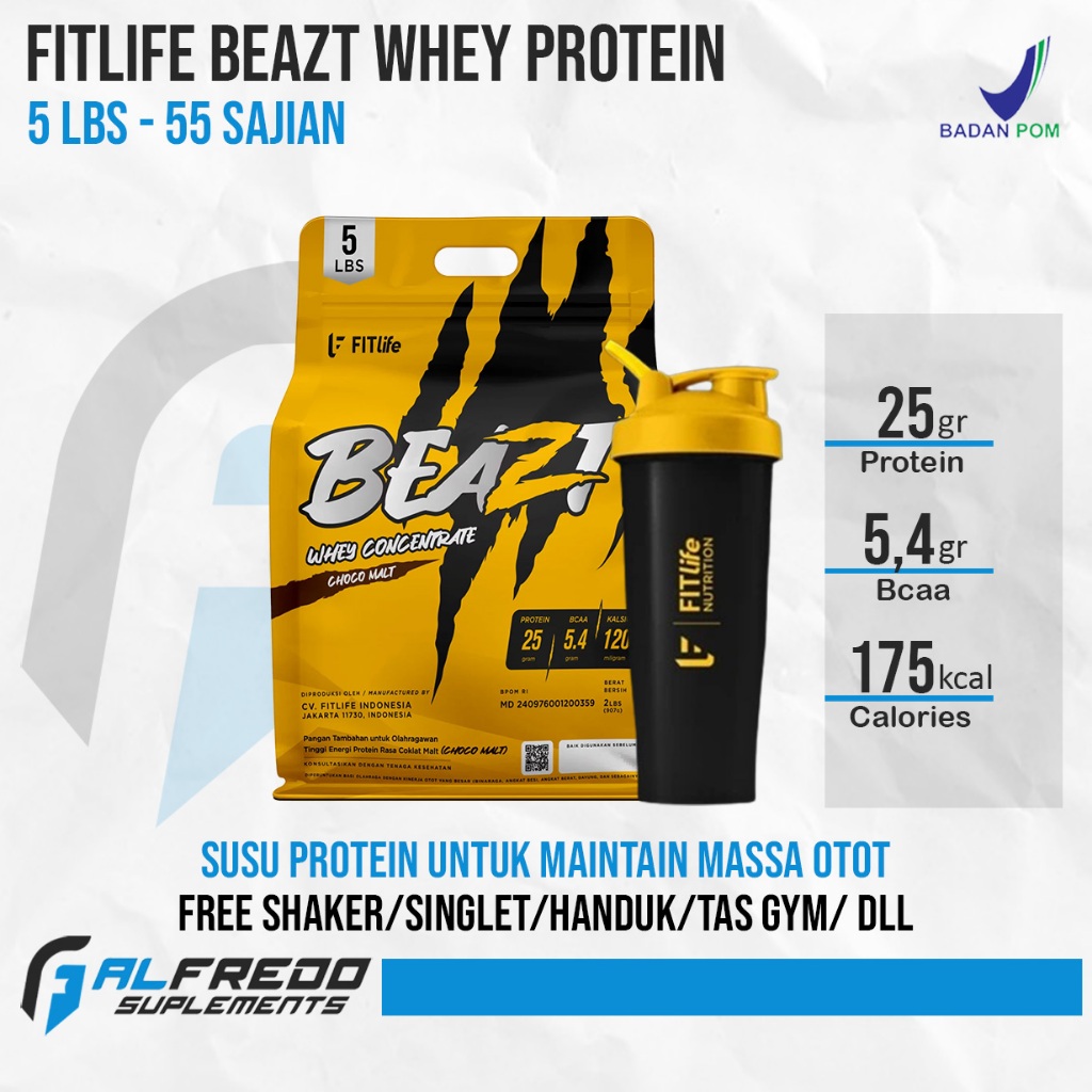 Jual Fitlife Beazt 5 Lbs Whey Protein Concentrate Cutting Susu Protein | Shopee Indonesia