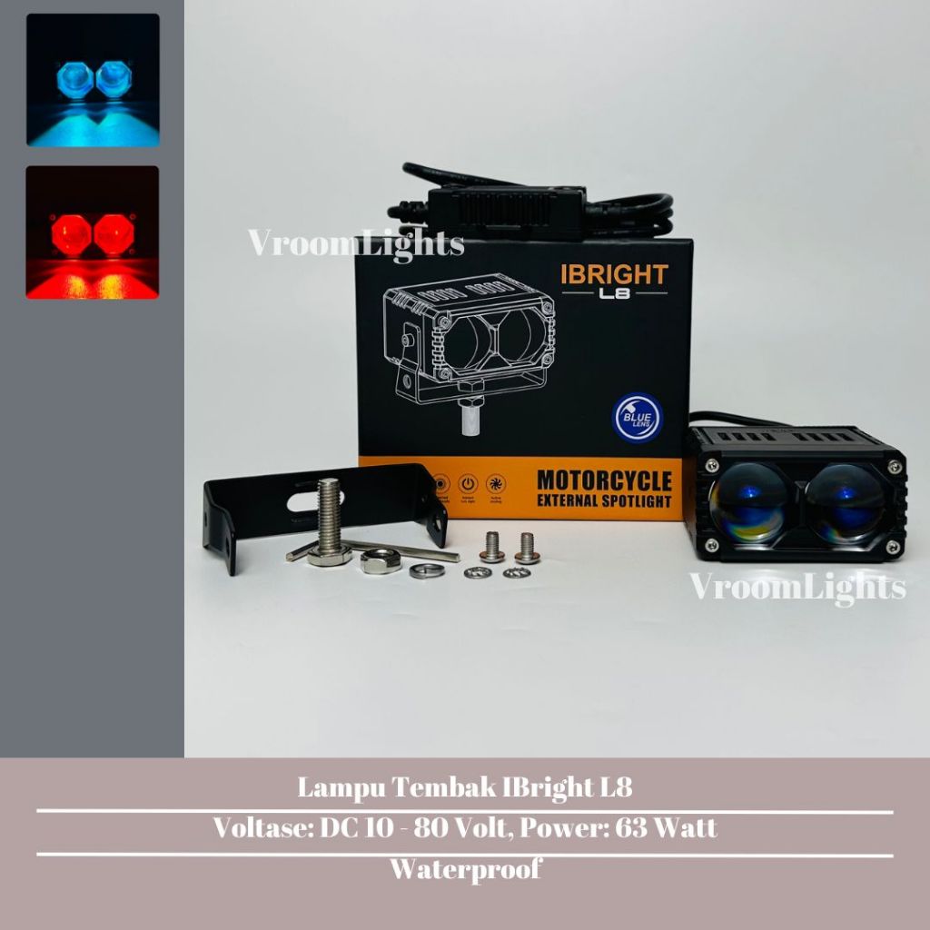 Jual IBRIGHT Tipe L8 Lampu Tembak 2 Mata Plus Devil & Kipas | Shopee Indonesia