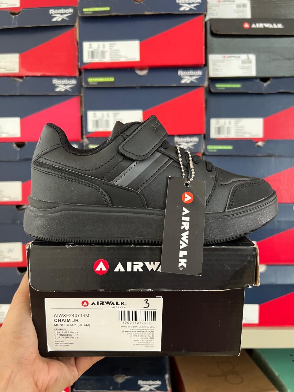 Jual Airwalk Chaim Jr Mono Black Kids Shoes Original | Shopee Indonesia
