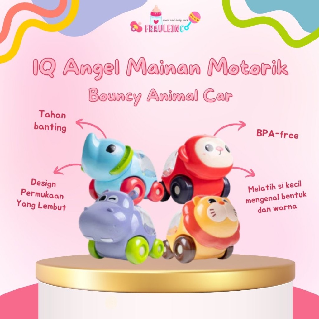 Jual IQ Angel - Bouncy Animal Car Monkey / Mobil Mobilan Mainan Edukasi ...