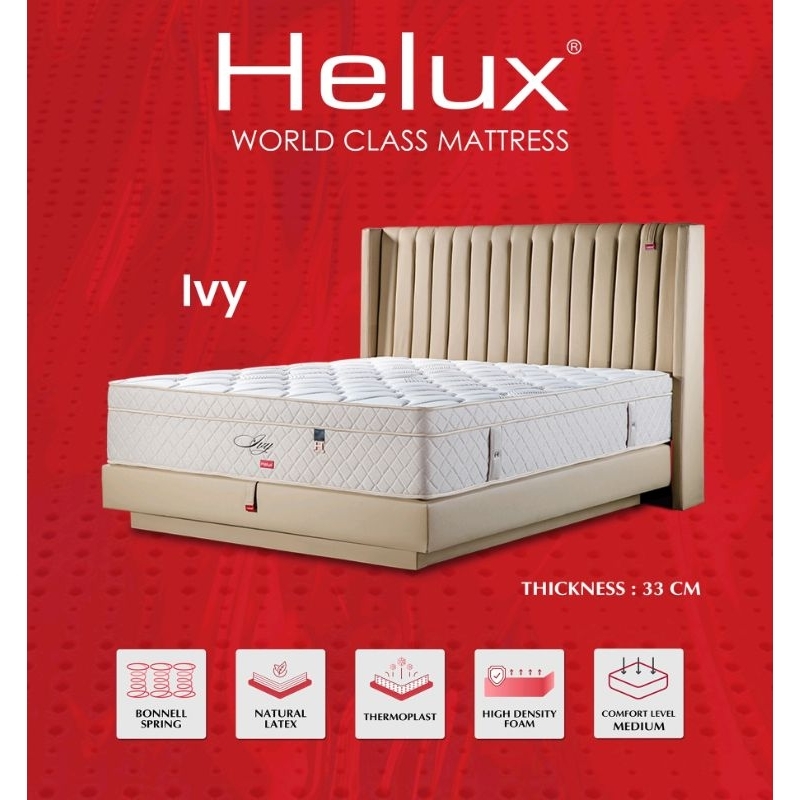 Jual Kasur springbed latex layer merk Helux asli type Ivy. tebal kasur 34cm. Ukuran lengkap list ...