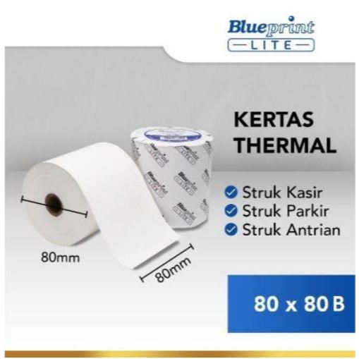Jual KERTAS THERMAL BLUEPRINT LITE 80x80mm , 80 x 80 os : for Printer ...