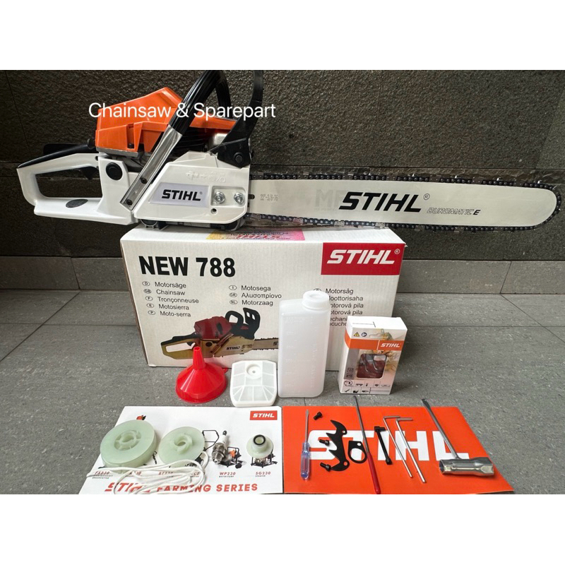 Jual MESIN CHAINSAW NEW 788 STIHL KOMPLIT BAR LASER 22 Inch DAN RANTAI | Shopee Indonesia