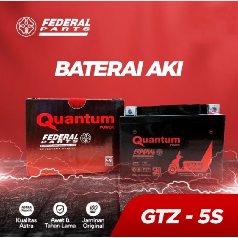 Jual NEW AKI FEDERAL QUANTUM GTZ-5S MF BATTERY 100% ORIGINAL ASTRA ...