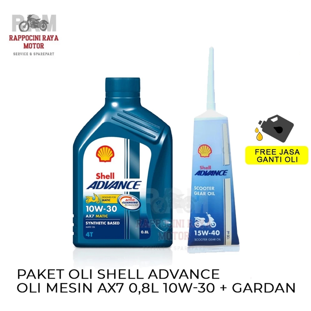 Jual PAKET OLI SHELL ADVANCE AX7 MATIC 0.8L DAN OLI GEAR GARDAN ...