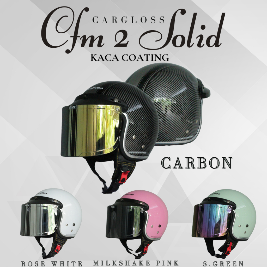 Jual CARGLOSS CFM 2 LIST CHROME HELM HALF FACE RETRO PRIA & WANITA ...
