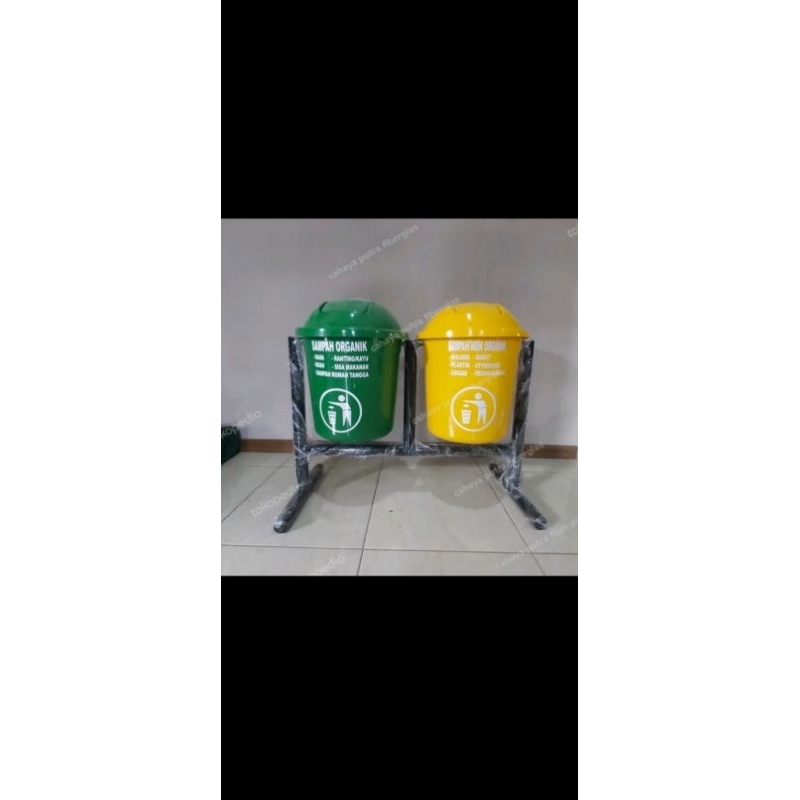 Jual Tong Sampah Fiber 40 liter 2 pilah outdoor | Shopee Indonesia