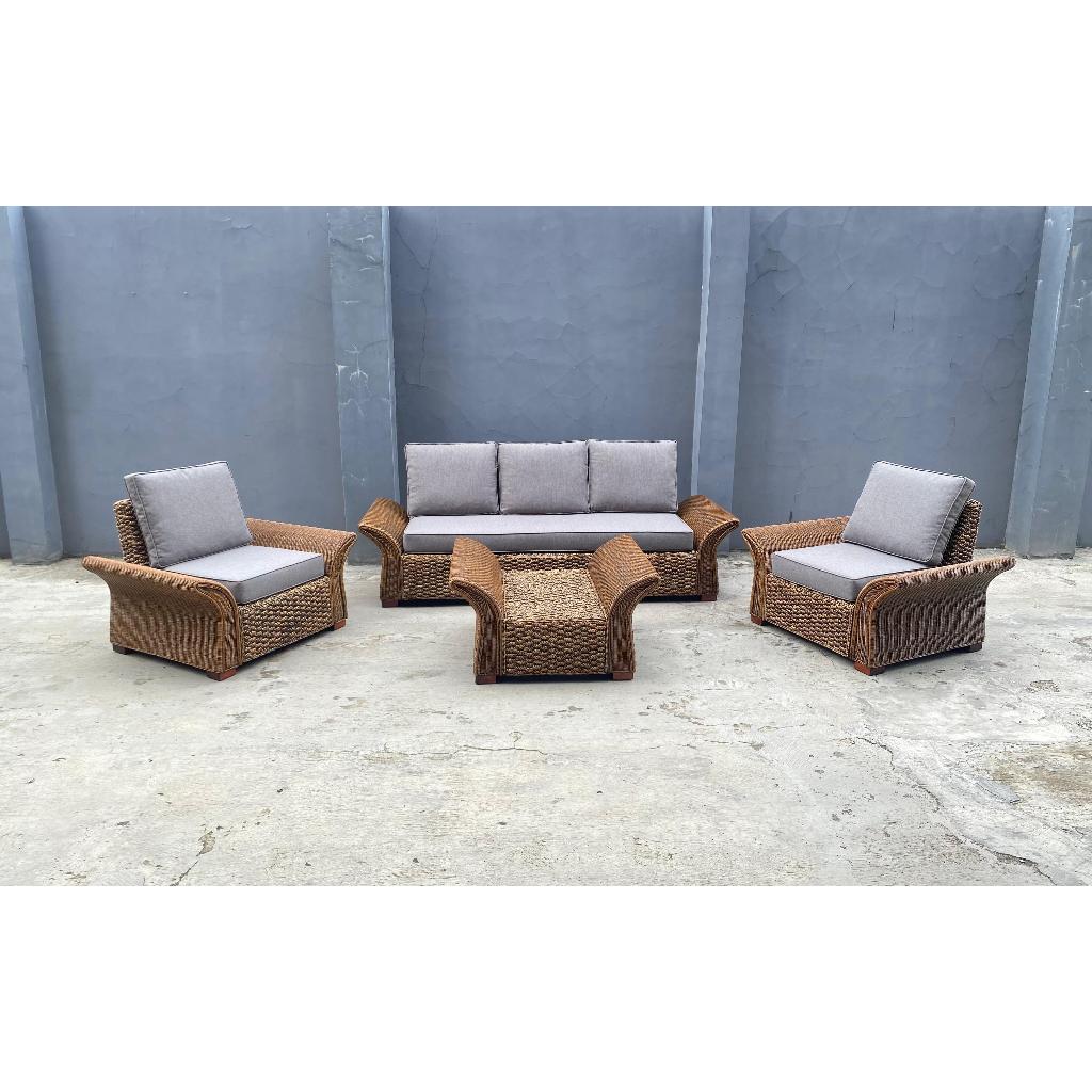 Jual [ SOFA ANYAM ROTAN ] Kursi Tamu Full Sets / Paris Set Warna Honey ...