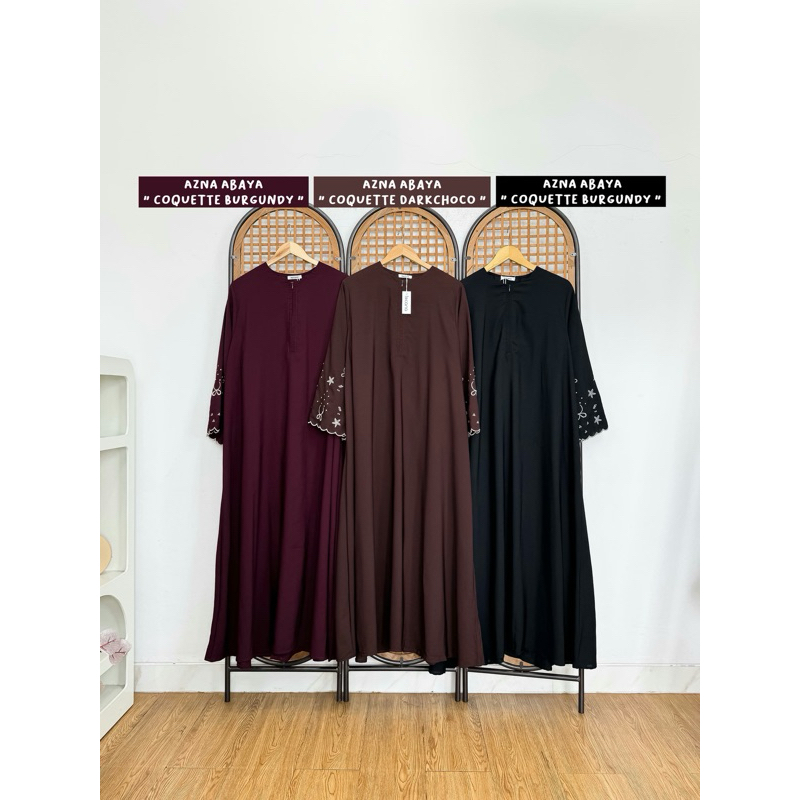 Jual Azna Abaya Coquette Flower Emboss by Locana Label | Raya Series ...