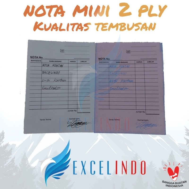 Jual nota mini ncr 2 ply HVs putih 2 rangkap 1 pak isi 10 buku | Shopee ...