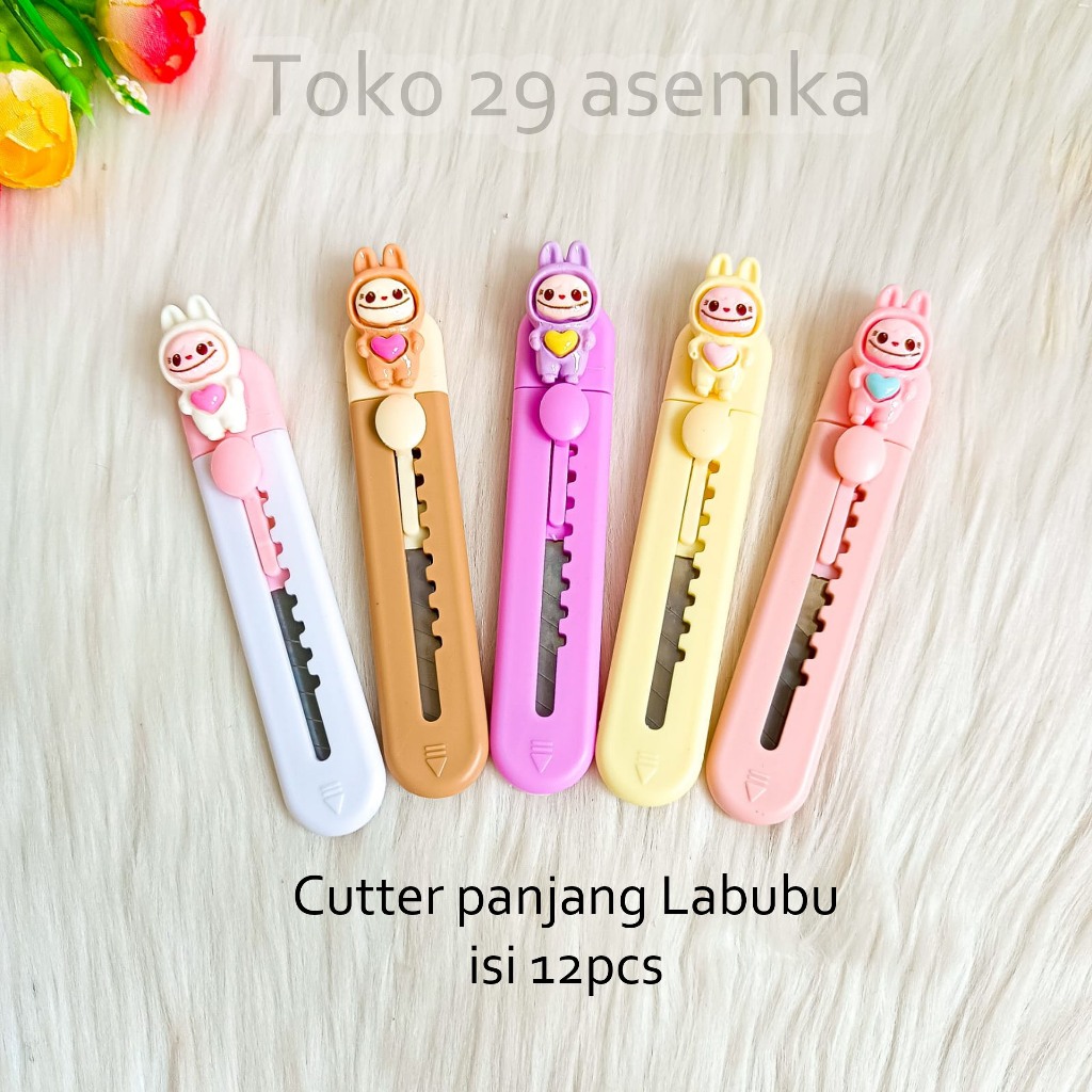 Jual 12PCS-CUTTER PANJANG MINI LABUBU (9 CM) LISA BLACKPINK KNIFE SILET ...