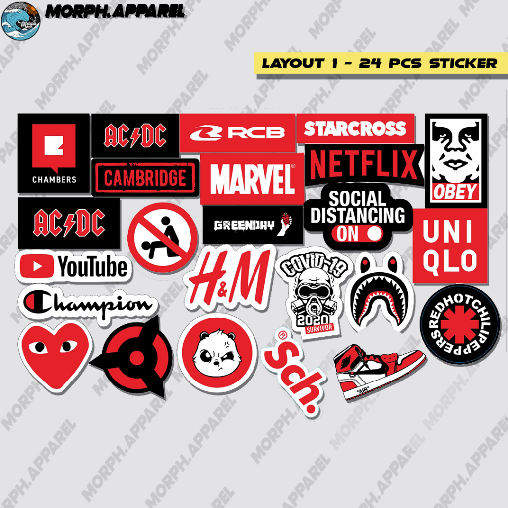 Jual Sticker Pack Premium - Sticker Helm / Outdoor - LAYOUT 1 Red ...