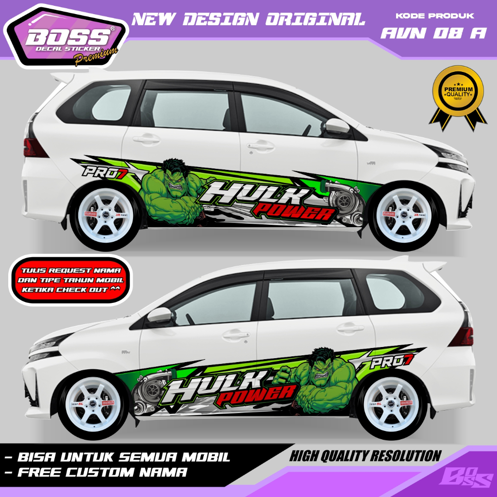 Jual AVN08-STIKER LIVERY MOBIL AVANZA CUSTOM SIGRA YARIS JAZZ BRIO ...