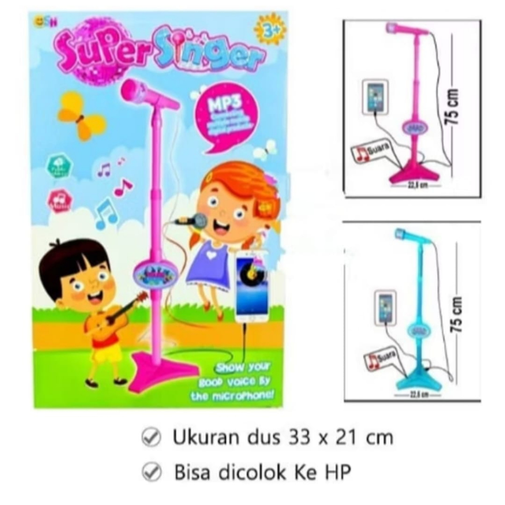 Jual MAINAN MICROPHONE ANAK SUPER SINGER MP3 KARAOKE SH 1251 | Shopee ...