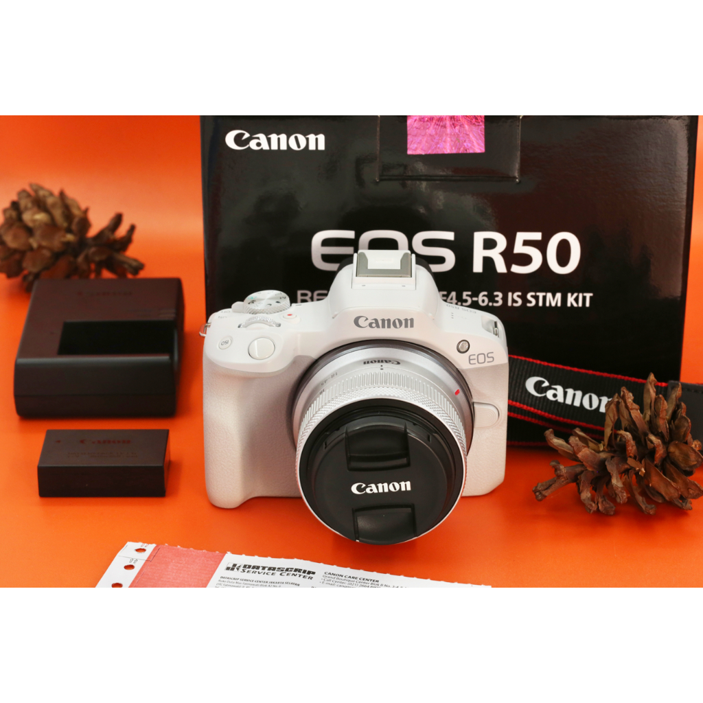 Jual Canon EOS R50 White Kit RF-S 18-45mm Fullset Garansi 2026 B481 ...