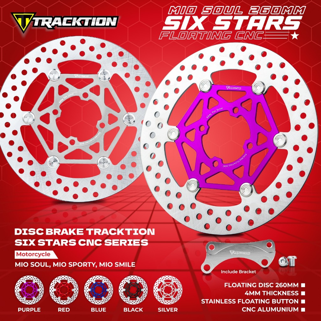 Jual DISC BRAKE TRACKTION SIX STARS CNC MIO SOUL, MIO SPORTY, MIO SMILE ...