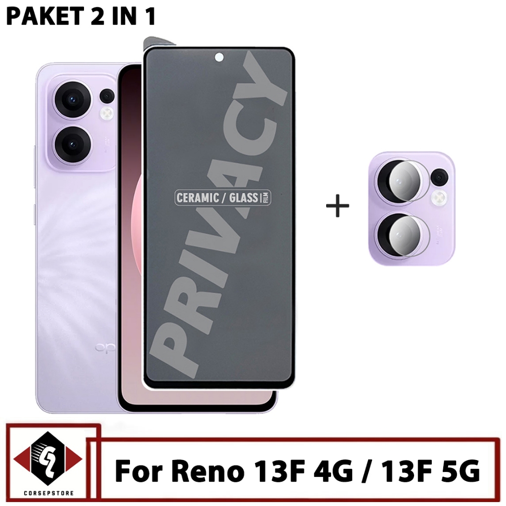 Jual Paket 2 IN 1 Antigores Layar Ceramic Privacy Oppo Reno 13F 5G ...