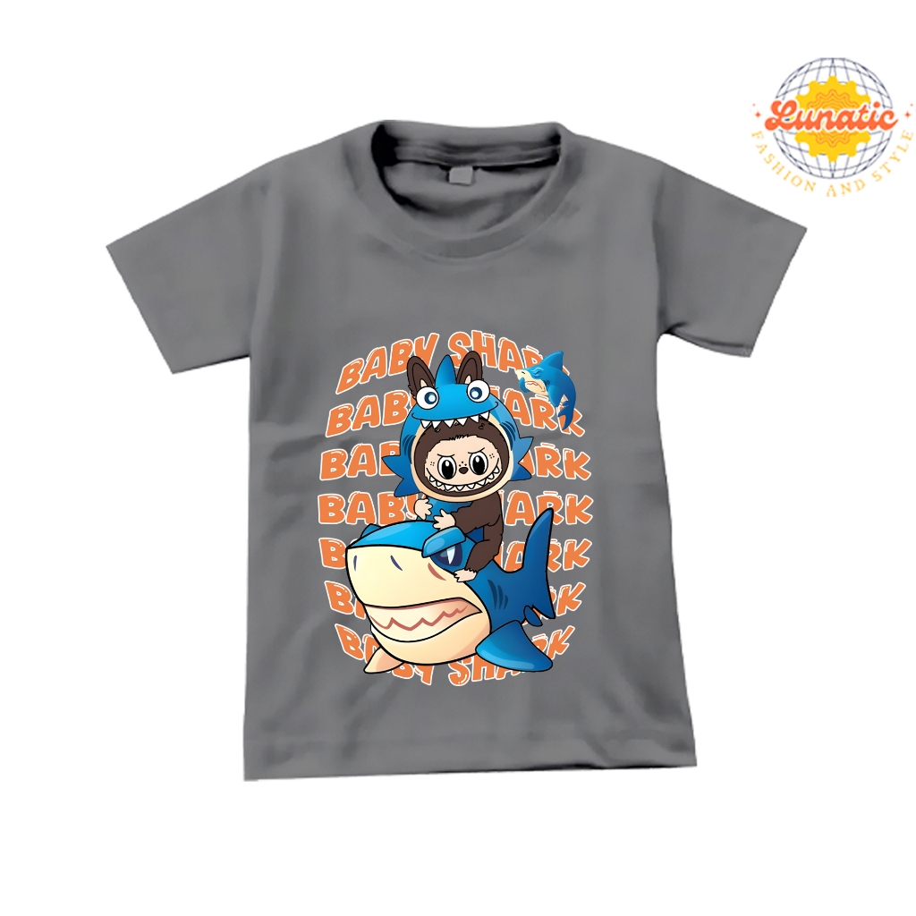 Jual Kaos anak viral motif LABUBU BABY SHARK ukuran 1-10 tahun | Shopee Indonesia