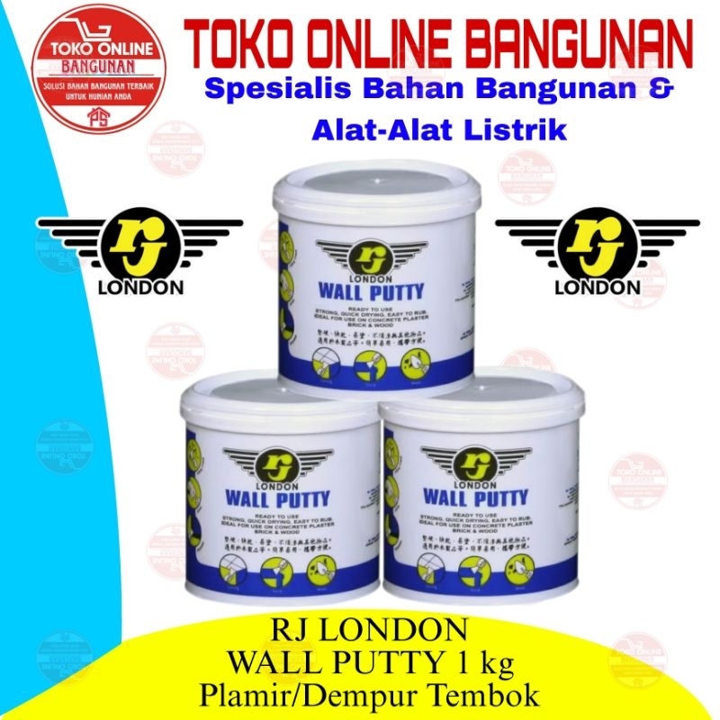 Jual Cat Tembok Plamir Wall Putty / Dempur Tembok 1kg & 5 Kg | Shopee ...